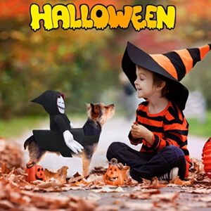 Otunrues Dog Costumes Halloween Funny Dog Ghost Riding Costume Funny Cat Halloween Costumes for Dogs Saddle Costume Novelty Pet Outfit Clothes for Halloween Cosplay Party M