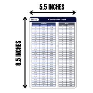 Infassic Fraction To Decimal To Millimeter (mm) Conversion Chart Magnet - Standard To Metric Magnetic Quick Reference Guide - Inches To Mm Cheat Sheet - Inch Fraction & Inch Decimal - 5.5” x 8.5”