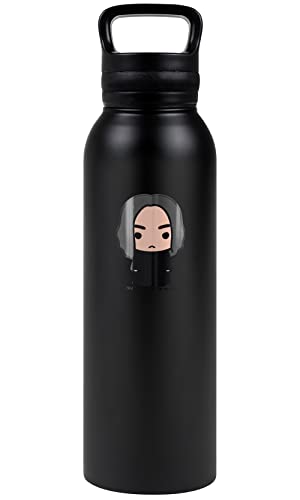 Harry Potter OFFICIAL Snape Cute Chibi Character 24 oz Insulated Canteen Water Bottle, Leak Resistant, Vacuum Insulated Stainless Steel with Loop Cap, Black