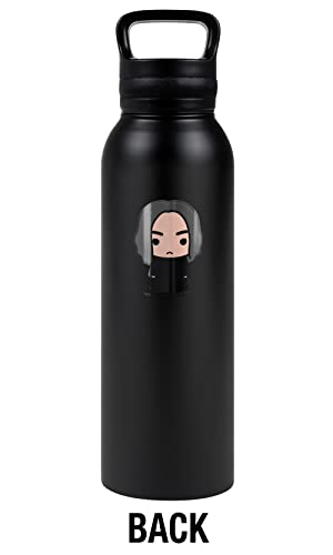 Harry Potter OFFICIAL Snape Cute Chibi Character 24 oz Insulated Canteen Water Bottle, Leak Resistant, Vacuum Insulated Stainless Steel with Loop Cap, Black