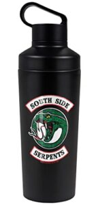 riverdale official riverdale south side serpents pattern 18 oz insulated water bottle, leak resistant, vacuum insulated stainless steel with 2-in-1 loop cap