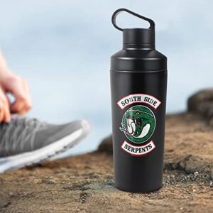 Riverdale OFFICIAL Riverdale South Side Serpents Pattern 18 oz Insulated Water Bottle, Leak Resistant, Vacuum Insulated Stainless Steel with 2-in-1 Loop Cap