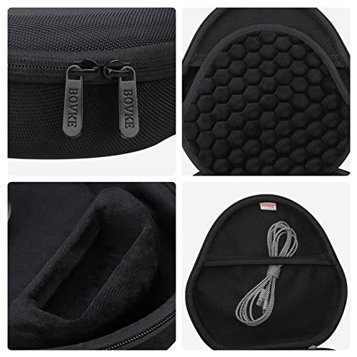 BOVKE Hard Carrying Case with Sleep Mode for Apple AirPods Max Wireless Over-Ear Headphones, AirPods Max Protective Portable Storage Bag with Mesh Pocket for Headphone Accessories, Black