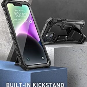 i-Blason Armorbox Series Designed for iPhone 14 Case 6.1" (2022)/iPhone 13 Case 6.1" (2021), Full-Body Rugged Holster Bumper Case with Built-in Screen Protector & Kickstand (Black)