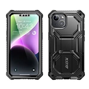 i-Blason Armorbox Series Designed for iPhone 14 Case 6.1" (2022)/iPhone 13 Case 6.1" (2021), Full-Body Rugged Holster Bumper Case with Built-in Screen Protector & Kickstand (Black)