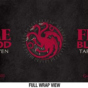 Game of Thrones OFFICIAL Targaryen Sigil 24 oz Insulated Canteen Water Bottle, Leak Resistant, Vacuum Insulated Stainless Steel with Loop Cap, Black