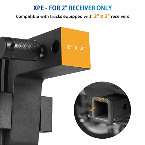 XPE Tow Hitch- Fits 2'' Receiver Only, 10'' Drop/Rise Drop, Dual Ball (2'' X 2-5/16''), Adjustable Aluminum Trailer Hitch for Heavy Duty Truck -12,500 Gtw with Trailer Locks, Black, XPE322010