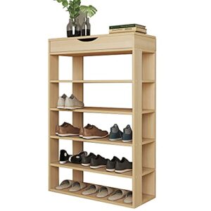 dlandhome shoe rack shoe storage cabinet, 5 tier shoe racks, wooden shoes heels sneakers storage cabinet organizer for entryway, hallway, closet or living room,oak