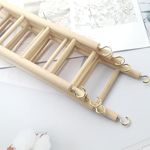 GXXMEI 4PCS Bird Toys Wooden Ladder, 4 Sizes Parakeet Toys Wood Ladder, Natural Wooden Step Ladder Bird Ladder, Bird Climbing Toys Bird Toys for Parakeets, Parrots, Cockatoo and Lovebirds