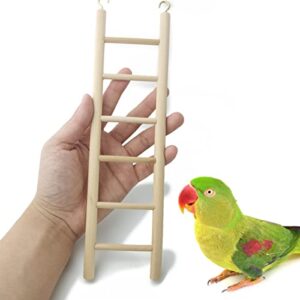 GXXMEI 4PCS Bird Toys Wooden Ladder, 4 Sizes Parakeet Toys Wood Ladder, Natural Wooden Step Ladder Bird Ladder, Bird Climbing Toys Bird Toys for Parakeets, Parrots, Cockatoo and Lovebirds