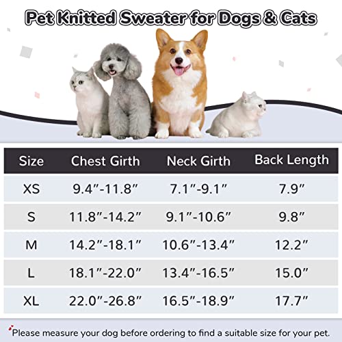 Phyxin Warm Dog Sweater Plaid Pet Knitted Turtleneck XS Puppy Sweaters for Small Dog Knitwear for Dogs Cats in Cold Winter Dog Pullover, Blue M