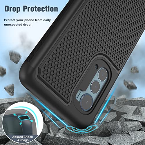 JXVM for Motorola Moto Edge 2022 Case: Moto Edge 2022 5G UW Dual Layer Case | Shockproof Protective Cell Phone Cover with Hybrid Sturdy Textured Shell - Drop Proof Protection - 6.6 inches (Black)