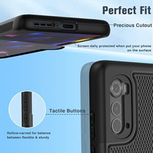 JXVM for Motorola Moto Edge 2022 Case: Moto Edge 2022 5G UW Dual Layer Case | Shockproof Protective Cell Phone Cover with Hybrid Sturdy Textured Shell - Drop Proof Protection - 6.6 inches (Black)