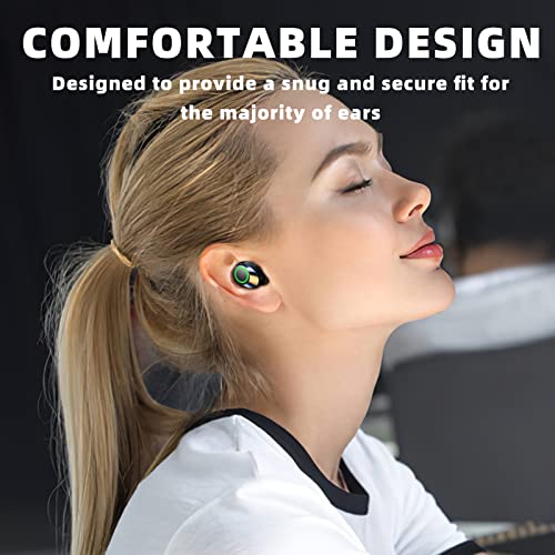 FADACHY Wireless Earbuds,Bluetooth 5.3 in Ear Headphones Built-in Microphon,HiFi Stereo Sound,LCD Recharger Case,Touch Control Earphones for Sport Running Waterproof,Black