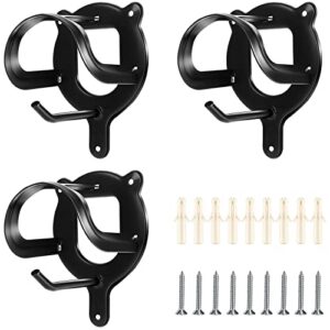 3 counts horse bridle rack bridle bracket bridle hooks horse tack storage halter hanger metal bridle holder with tubes and screw for horse barn supplies (black)