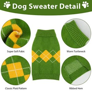 ALAGIRLS Kawai Green Cat Christmas Sweater Dog Clothes for Boys Girls,Winter Warm Turtleneck Fleece Puppy Sweater,Holiday Pet Outfits Apparel,Green S