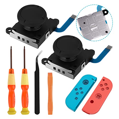 Replacement Joystick & Shell Compatible with Nintendo Switch Joy-Con, Thumbsticks Casing Repair Kit for Switch OLED Joy-con