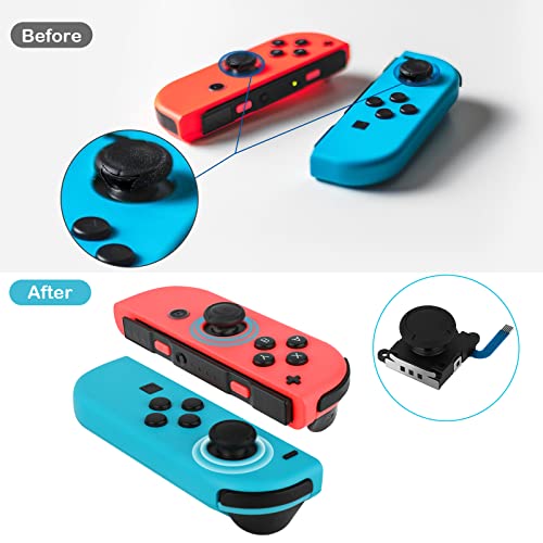 Replacement Joystick & Shell Compatible with Nintendo Switch Joy-Con, Thumbsticks Casing Repair Kit for Switch OLED Joy-con