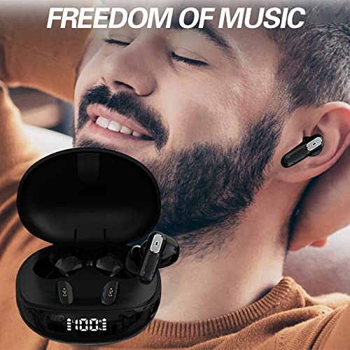 JS81 Bluetooth-Compatible V5.1 Smart- in-Ear Mp3 Stereo Sports Facility with Digital Display A Led (Black)