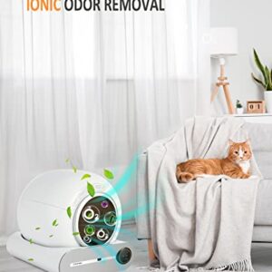 Self-Cleaning Cat Litter Box, Automatic Cat Litter Box PETCADO 24H for No Scooping with APP Control, Odor Removal, Safe Lock, Litter Mat, Quiet for Multiple Cats and All Kinds of Clumping Cat Litter