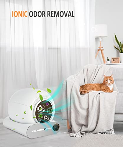 Self-Cleaning Cat Litter Box, Automatic Cat Litter Box PETCADO 24H for No Scooping with APP Control, Odor Removal, Safe Lock, Litter Mat, Quiet for Multiple Cats and All Kinds of Clumping Cat Litter