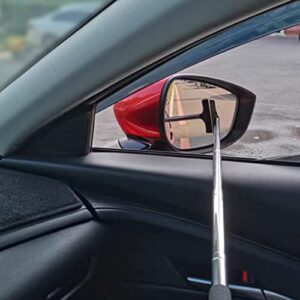 jeseny 1 PC Car Rearview Mirror Wiper Telescopic Auto Mirror Squeegee 98cm Long Handle Cleaning Tool Glass Mist Cleaner Black