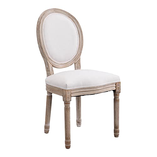 Cherry Tree Furniture Lainston Set of 2 Classic Limewashed Wooden Dining Chairs (Beige)