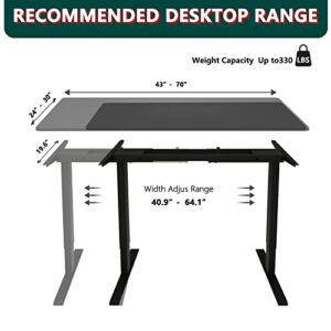 ESpefy Dual Motor Standing Desk Frame- Heavy Duty Electric Desk Frame Legs, Adjustable Desk Frame, Sit Stand Desk Frame for 43''-70'' Desktop, Home& Office DIY Workstation