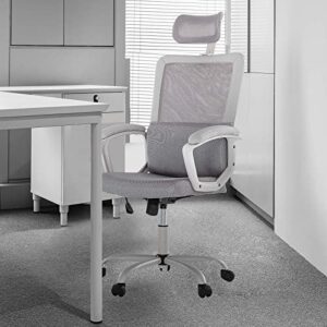 Desk Chair - Office Chair High Back Mesh Computer Chair with Lumbar Support Adjustable Height Swivel Home Office Chair