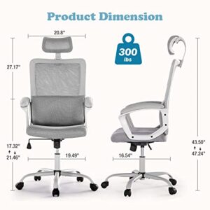 Desk Chair - Office Chair High Back Mesh Computer Chair with Lumbar Support Adjustable Height Swivel Home Office Chair