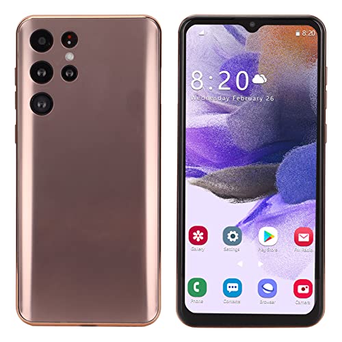 Zunate S22 Ultra 4G Unlocked Smartphone for Android 11, 6.52in Ultra HD Screen 4GB RAM 64GB ROM WiFi Face Unlock Mobile Phone with 4000mAh Battery 8MP 16MP Dual Camera (Gold)