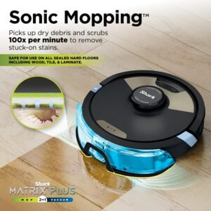 Shark AV2610WA AI Ultra 2in1 Robot Vacuum & Mop with Sonic Mopping, Matrix Clean, Home Mapping, HEPA Bagless Self Empty Base, CleanEdge Technology, for Pet Hair, Wifi, Works with Alexa, Black/Gold