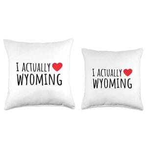 I Actually Love State Style (WYOMING) I Actually Love (Heart) Wyoming – American State Throw Pillow, 18x18, Multicolor