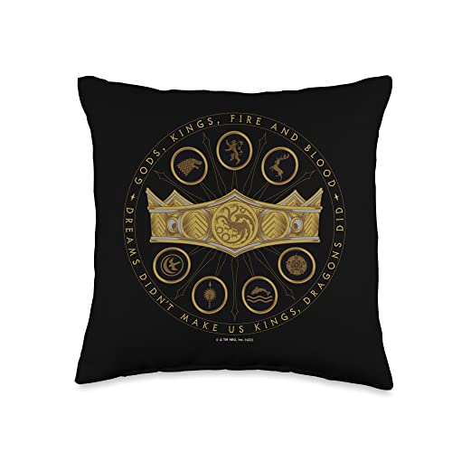 Game of Thrones House of The Dragon God, Kings, Fire and Blood Throw Pillow, 16x16, Multicolor