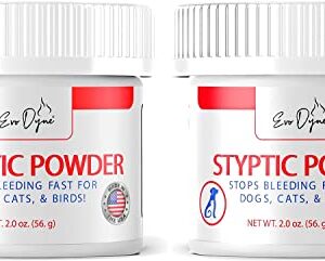 2-Pack Styptic Powder for Dogs, Cats, and Birds (2 oz) by Evo Dyne | Fast-Acting Blood Stop Powder for Pets | Quick Stop Bleeding Powder for Dog Nail Clipping, Grooming, Cuts and More