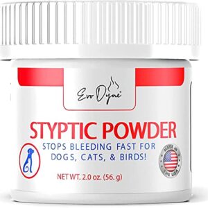 2-Pack Styptic Powder for Dogs, Cats, and Birds (2 oz) by Evo Dyne | Fast-Acting Blood Stop Powder for Pets | Quick Stop Bleeding Powder for Dog Nail Clipping, Grooming, Cuts and More