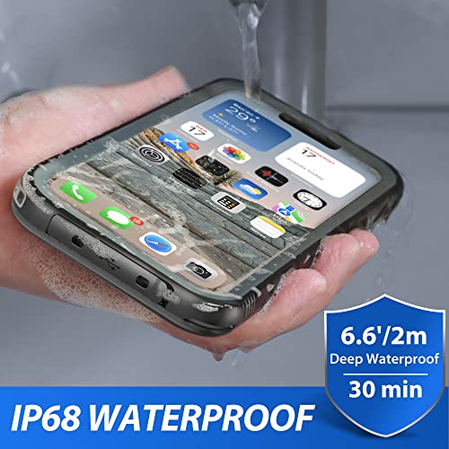 SPORTLINK Design for iPhone 14 Pro Max Case Waterproof - Shockproof Dustproof with Screen Protector, Full Body Protective Case for iPhone 14 Pro Max Cover 6.7'' Black