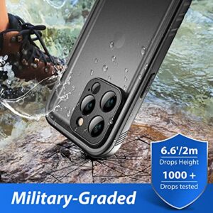 SPORTLINK Design for iPhone 14 Pro Max Case Waterproof - Shockproof Dustproof with Screen Protector, Full Body Protective Case for iPhone 14 Pro Max Cover 6.7'' Black