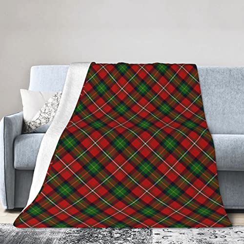 Throw Blanket Scottish Tartan Boyd Plaid Ultra Soft Lightweight Bed Blanket Quilt Durable Home Decor Fleece Blanket Sofa Blanket Luxurious Carpet for Men Women Kids 50"x40"