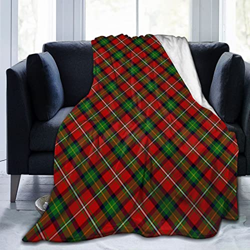 Throw Blanket Scottish Tartan Boyd Plaid Ultra Soft Lightweight Bed Blanket Quilt Durable Home Decor Fleece Blanket Sofa Blanket Luxurious Carpet for Men Women Kids 50"x40"