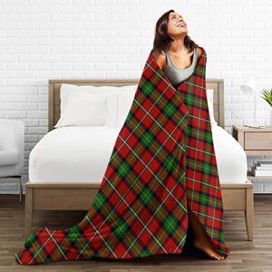 Throw Blanket Scottish Tartan Boyd Plaid Ultra Soft Lightweight Bed Blanket Quilt Durable Home Decor Fleece Blanket Sofa Blanket Luxurious Carpet for Men Women Kids 50"x40"