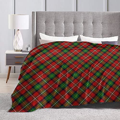 Throw Blanket Scottish Tartan Boyd Plaid Ultra Soft Lightweight Bed Blanket Quilt Durable Home Decor Fleece Blanket Sofa Blanket Luxurious Carpet for Men Women Kids 50"x40"