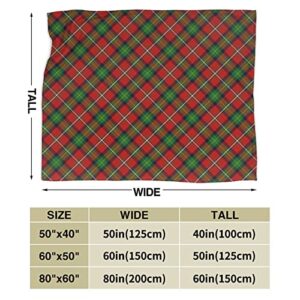 Throw Blanket Scottish Tartan Boyd Plaid Ultra Soft Lightweight Bed Blanket Quilt Durable Home Decor Fleece Blanket Sofa Blanket Luxurious Carpet for Men Women Kids 50"x40"