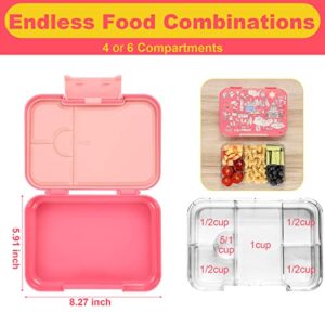 AOHEA Bento Lunch Box for Kids: BPA Free Kids Bento Box Toddler Lunch Box for Daycare or School(Pink)