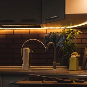 Led Light Strips, 11.4FT*2 Led Tape Light, Under Cabinet Light with Adjustable Brightness, 120*2pcs LED Lamp Beads Bring Super Bright Warm White Light, for Kitchen, Shelf, Bedroom, Stair(2 packs)