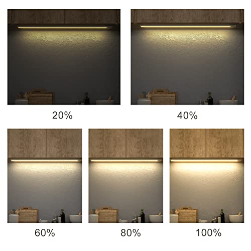 Led Light Strips, 11.4FT*2 Led Tape Light, Under Cabinet Light with Adjustable Brightness, 120*2pcs LED Lamp Beads Bring Super Bright Warm White Light, for Kitchen, Shelf, Bedroom, Stair(2 packs)