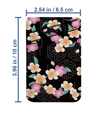 Diascia Pack of 2 - Cellphone Stick on Leather Cardholder ( Japanese Style Cherry Blossom Pattern Pattern ) ID Credit Card Pouch Wallet Pocket Sleeve