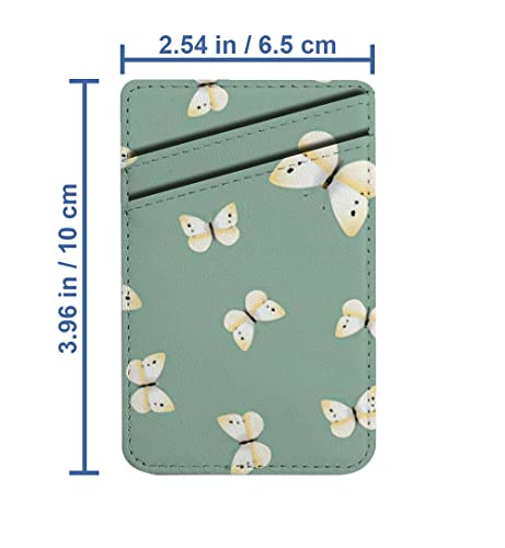 Diascia Pack of 2 - Cellphone Stick on Leather Cardholder ( Tender Butterfly Pattern Pattern ) ID Credit Card Pouch Wallet Pocket Sleeve