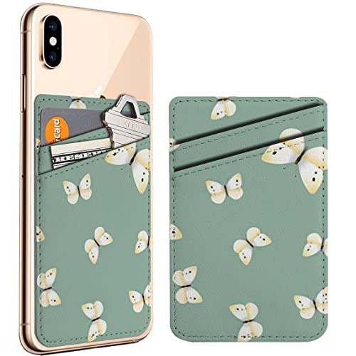 Diascia Pack of 2 - Cellphone Stick on Leather Cardholder ( Tender Butterfly Pattern Pattern ) ID Credit Card Pouch Wallet Pocket Sleeve