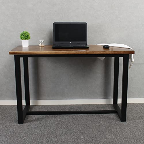 MBQQ Solid Wood & Metal Home Office Desk, Industrial Modern Desk,Writing Desk,Workstation,Gaming Workbench,Dining Table,Long Table for Home(47 inch)